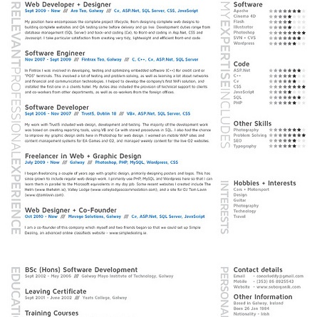 Visual Communication Resume