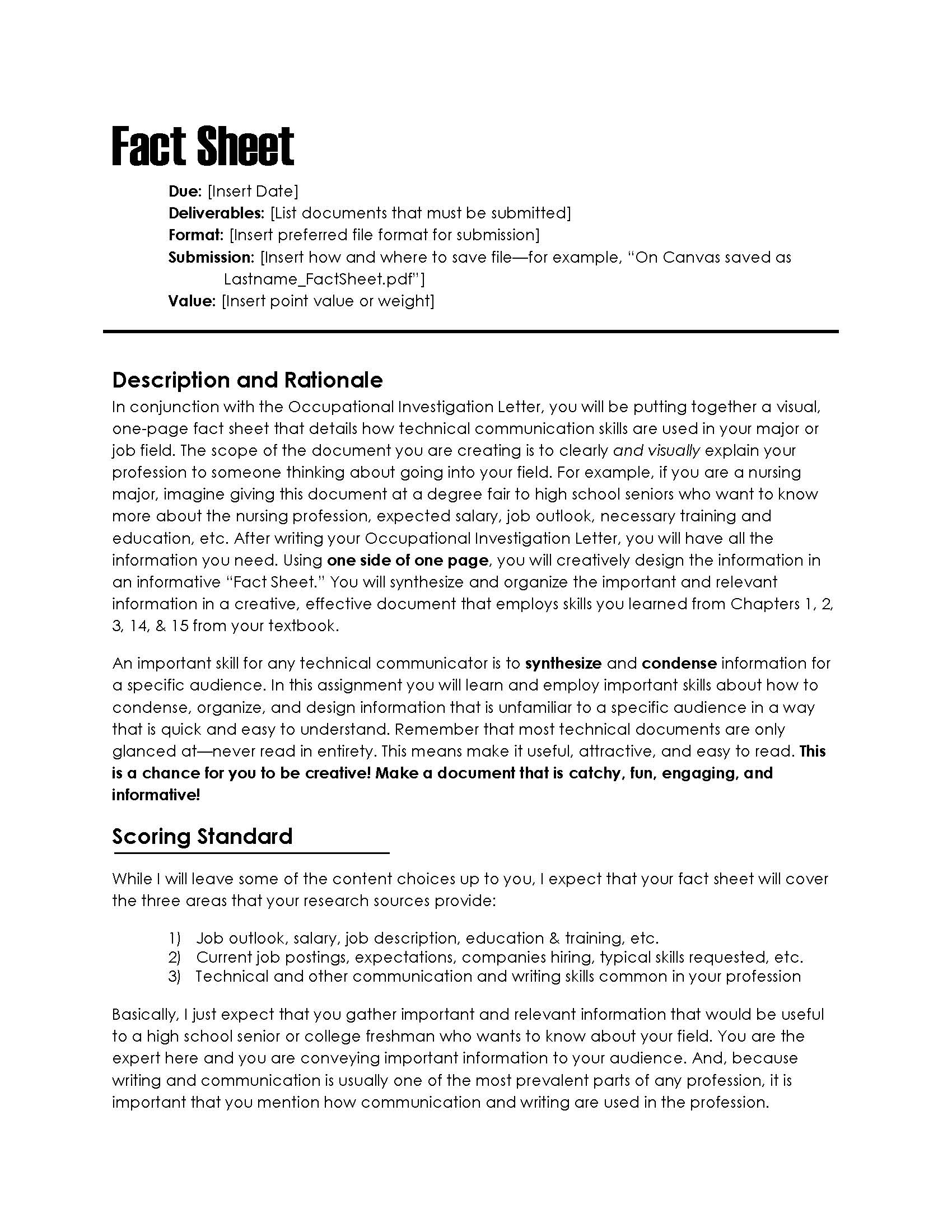 Fact Sheet The Visual Communication Guy Fact Sheet The Visual Communication Guy